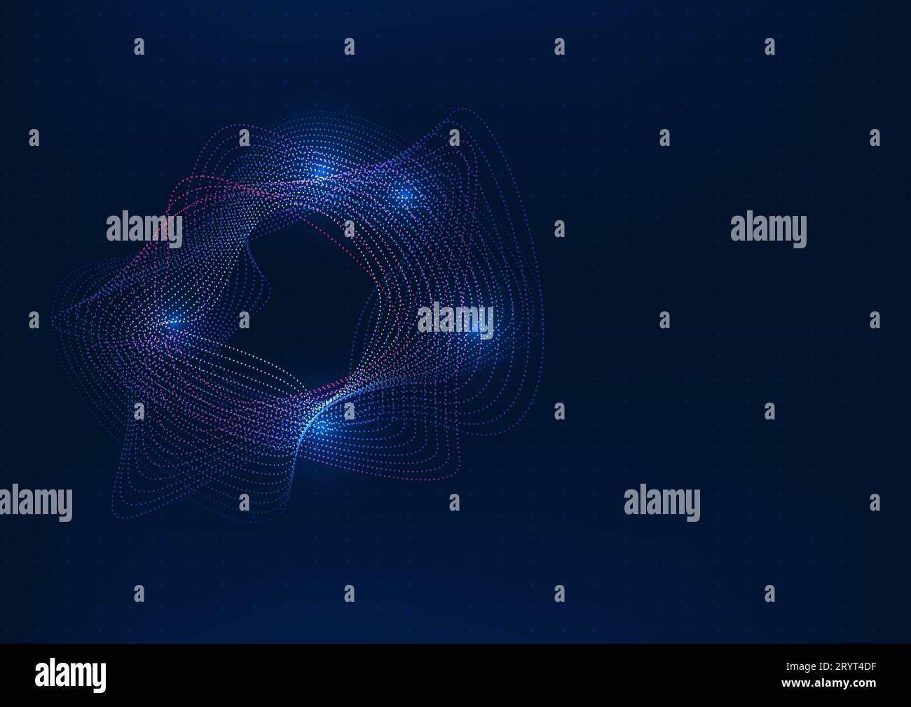 Data Technology Spherical Polka Dot Waves That Are Overlapping In Many