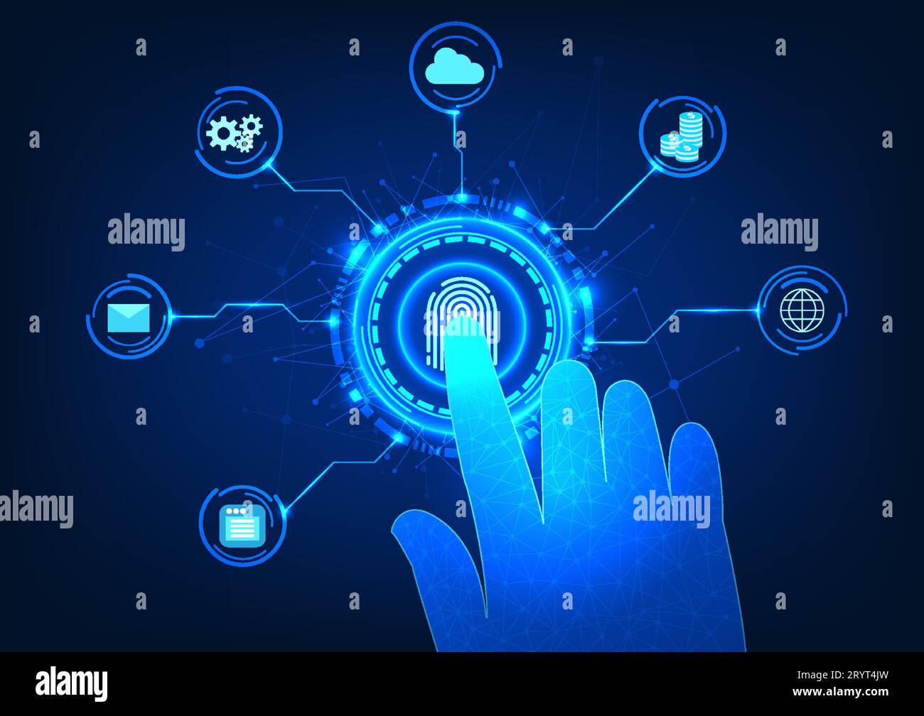 Hand print scanning Stock Vector Images - Alamy