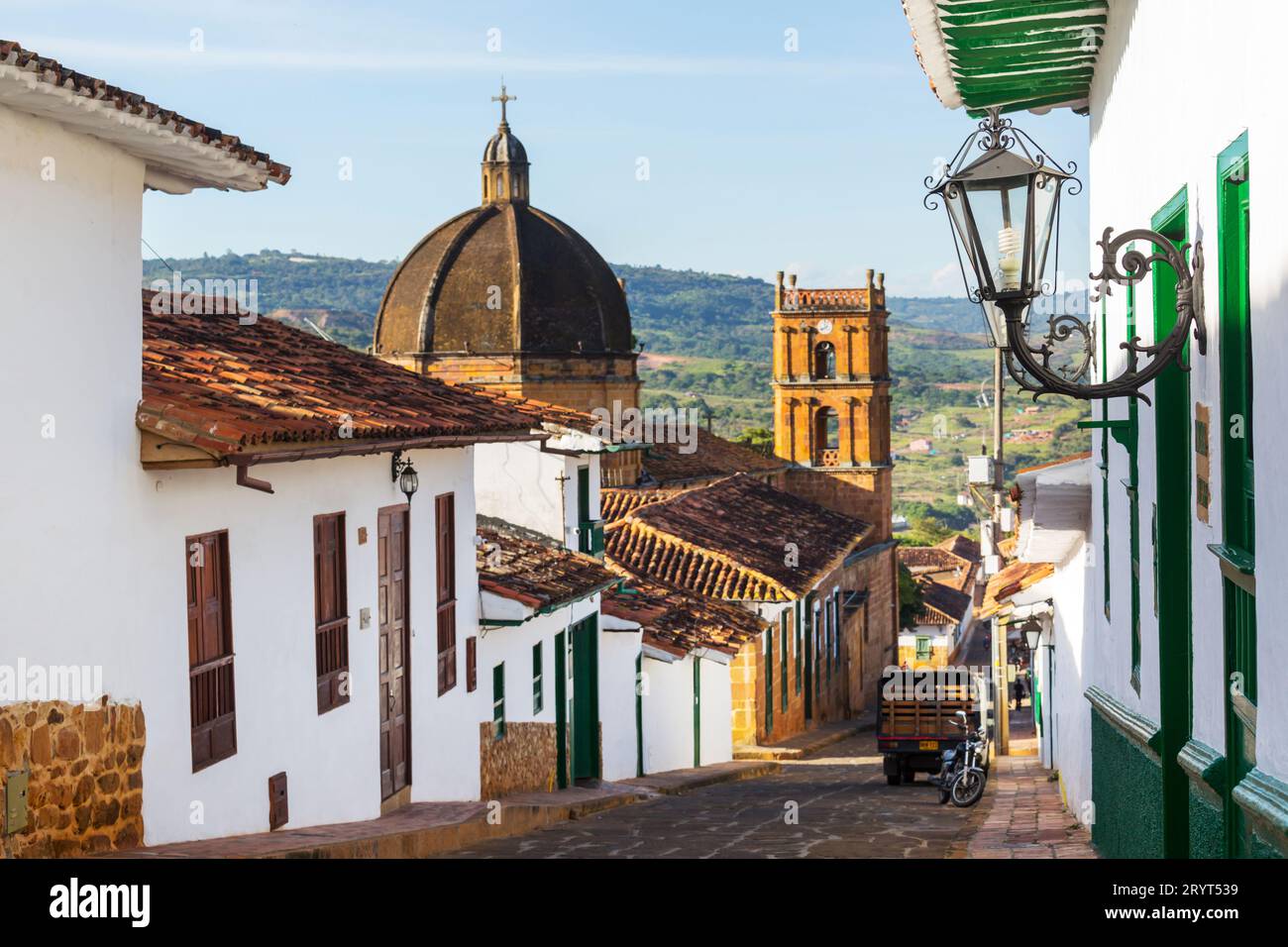 The picturesque old town of Barichara, in the department of Santander ...