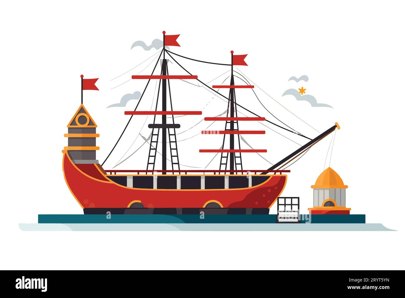 Cartoon viking ship Stock Vector Images - Alamy