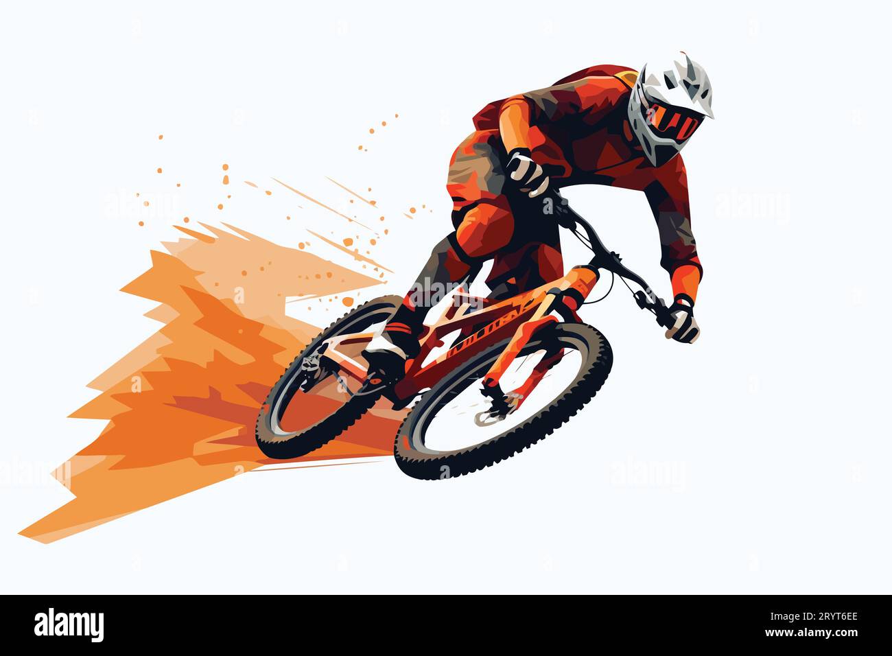 Extreme sport mountain biking vector flat isolated Stock Vector Image ...