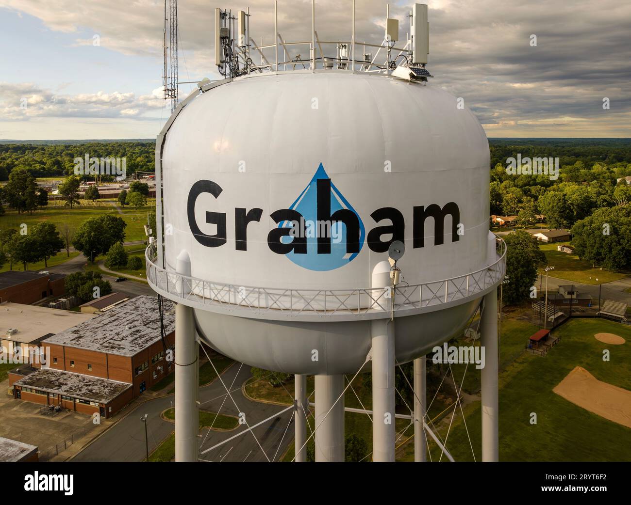 A large Graham Water tank in the center providing a vital resource for ...