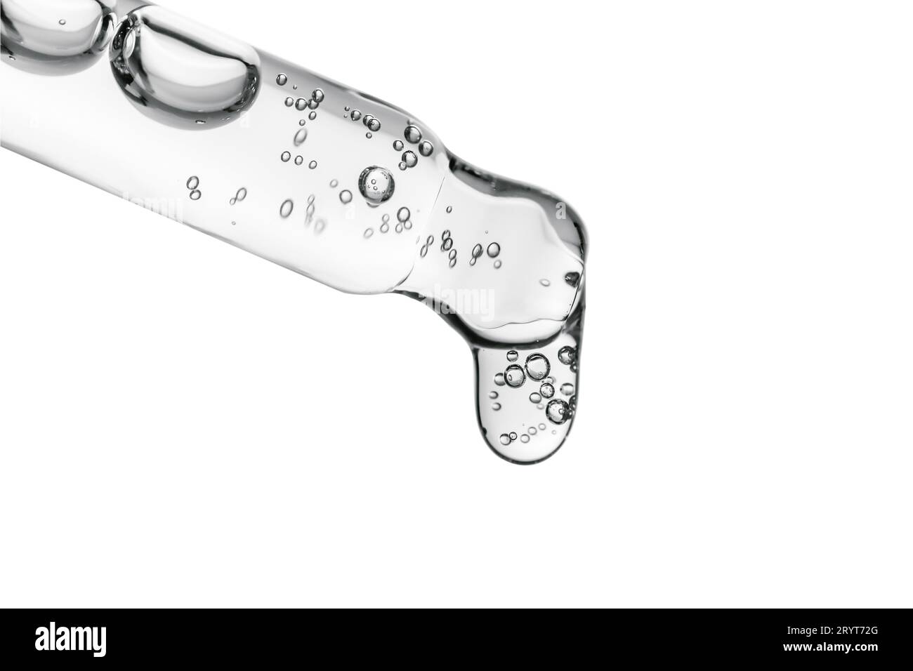 Transparent pipette with cosmetics on a white isolated background Stock ...