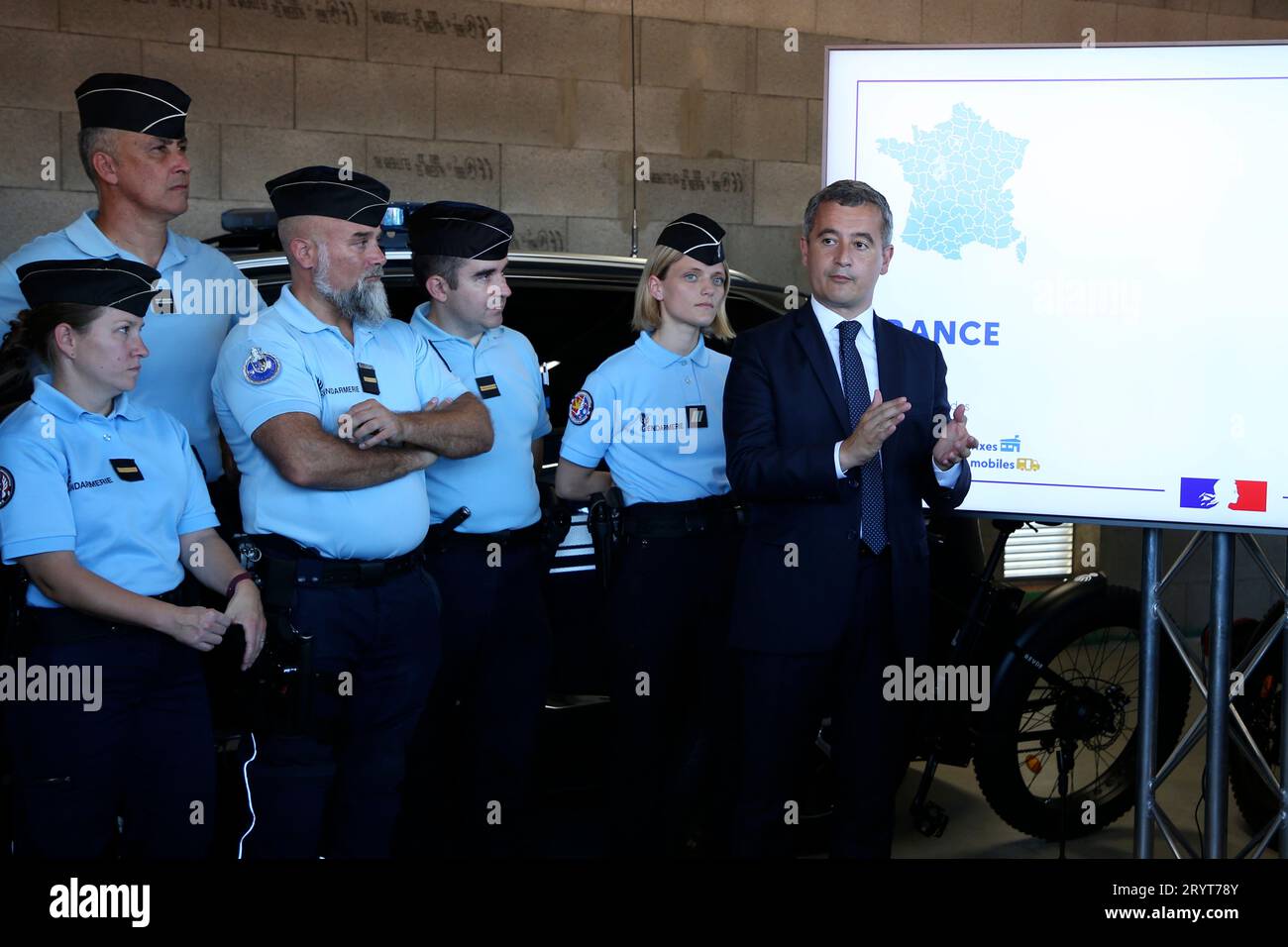 Interior Minister Gerald Darmanin applauds as French President ...