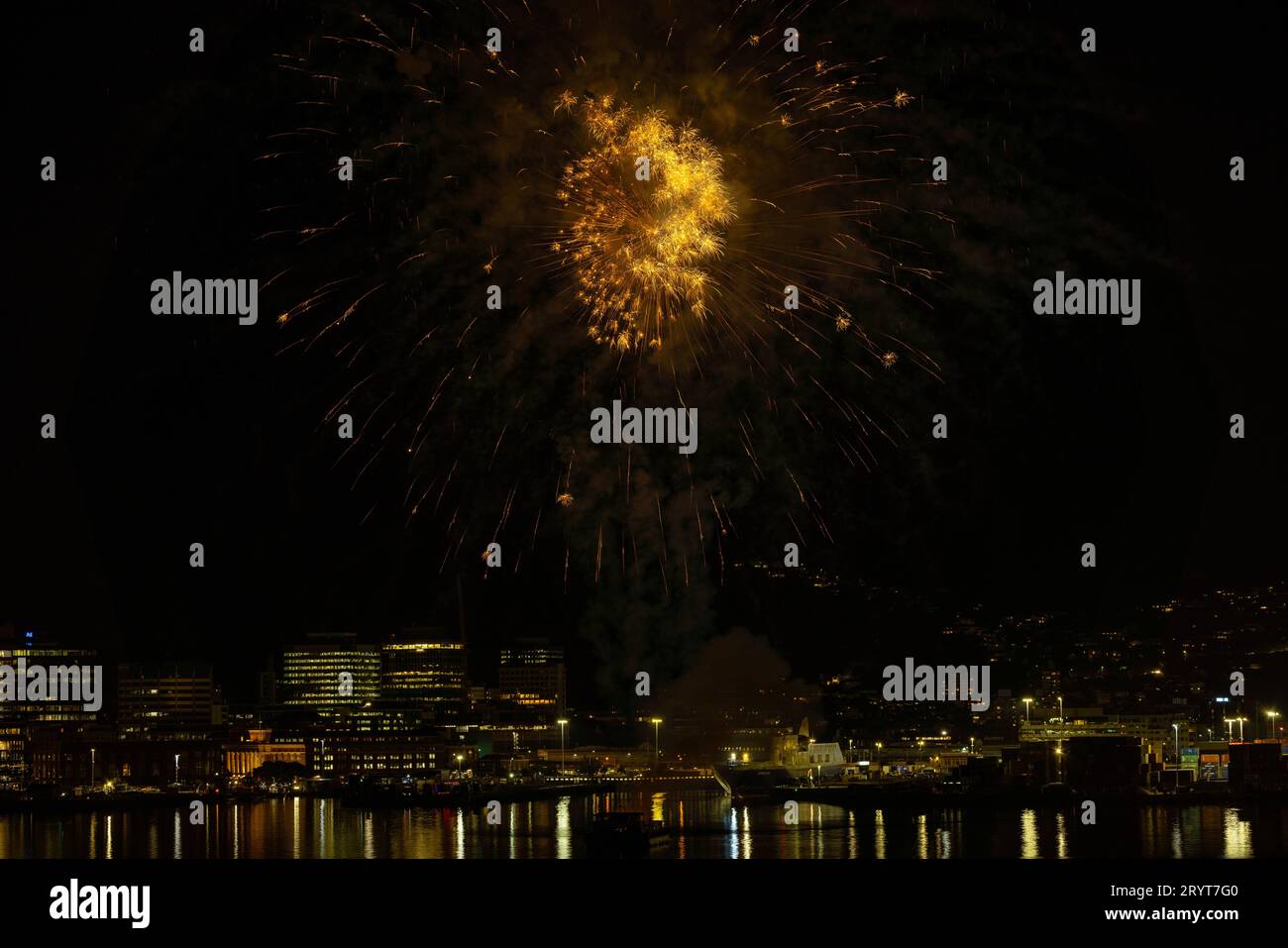 A show-stopping fireworks bursting in the night sky above Wellington ...