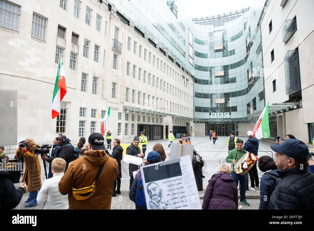 Participants gather during a protest against the current Islamic regime ...