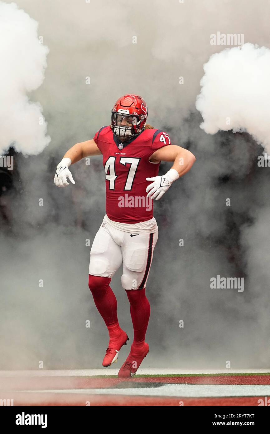 Houston Texans fullback Andrew Beck is introduced before an NFL ...