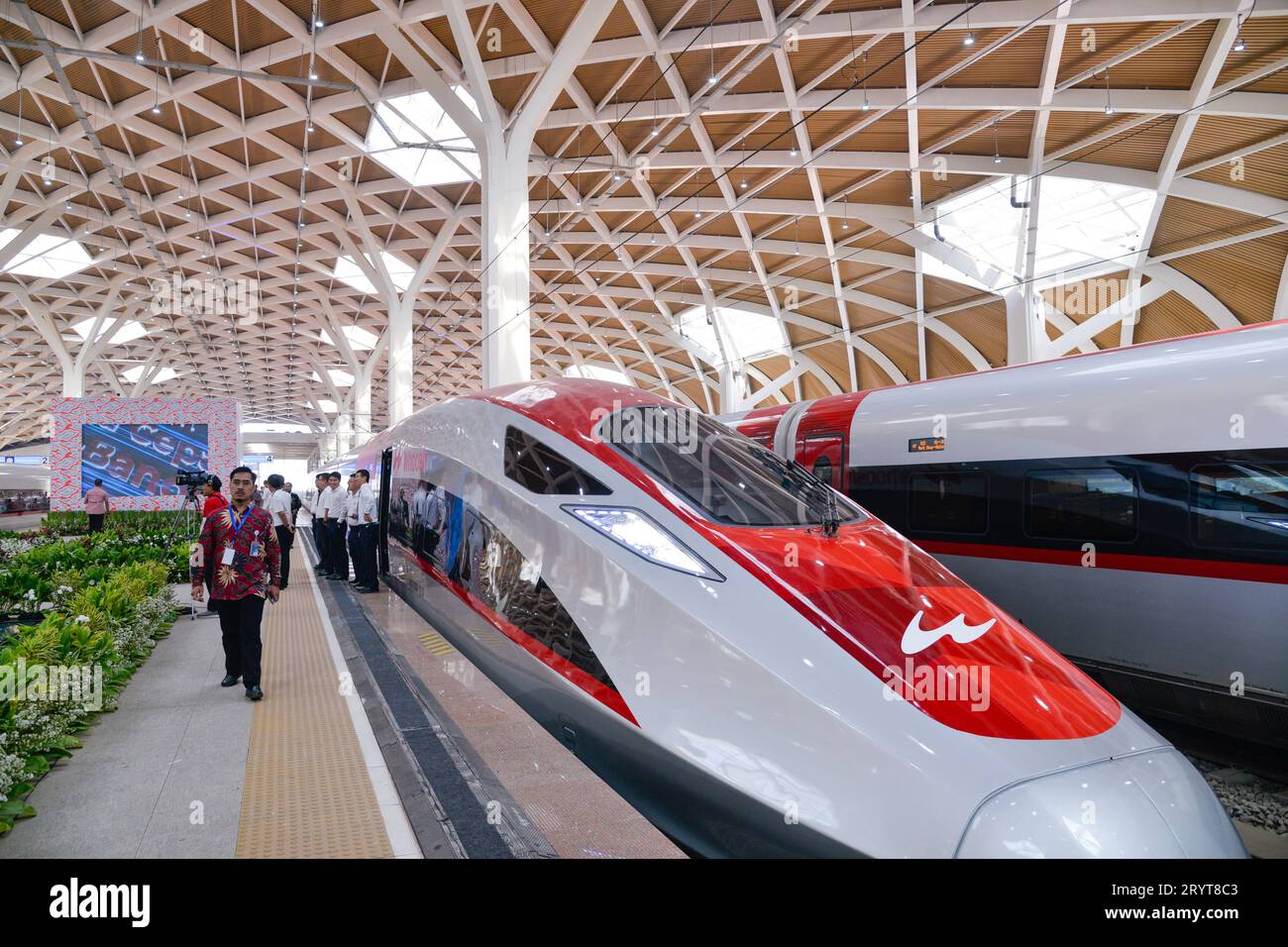 Jakarta, Indonesia. 2nd Oct, 2023. High-speed electric multiple unit (EMU) trains for the ...