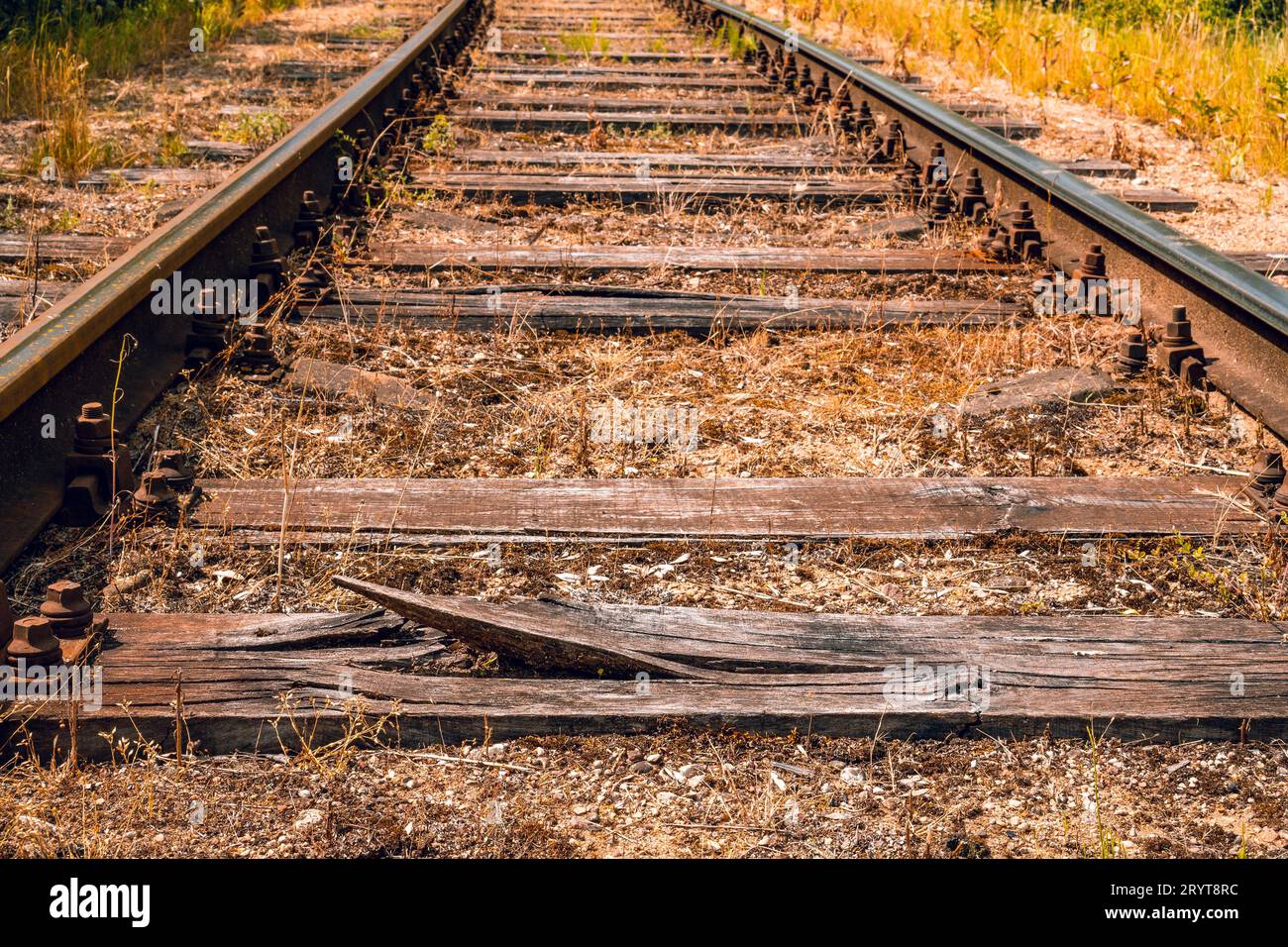 Old wooden railway sleepers Stock Photo - Alamy