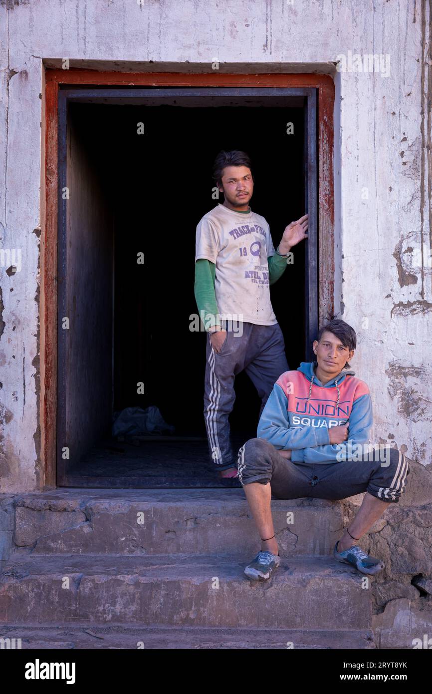 Portrait of an India migrant workers, Ladakh, India Stock Photo - Alamy