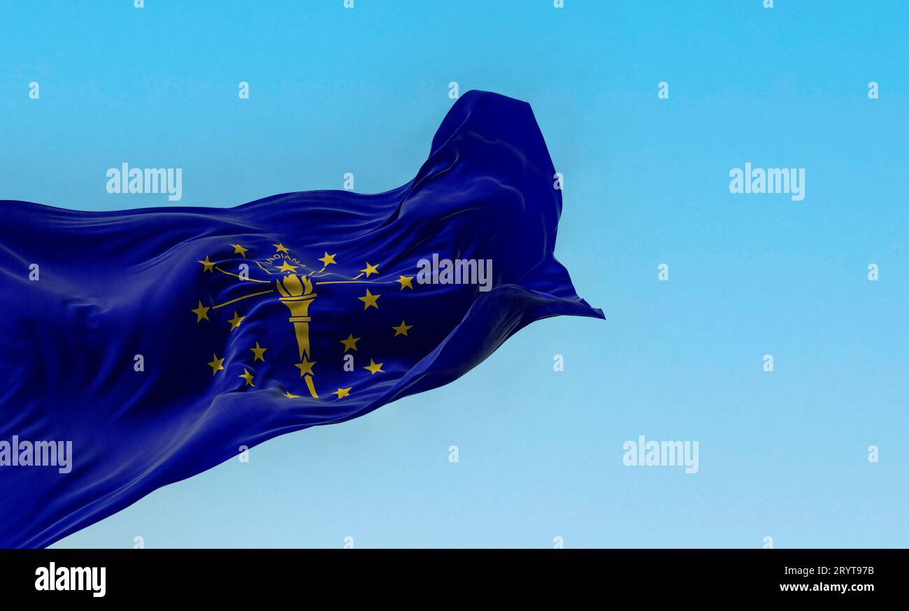 Flag state indiana waving in hi-res stock photography and images - Alamy