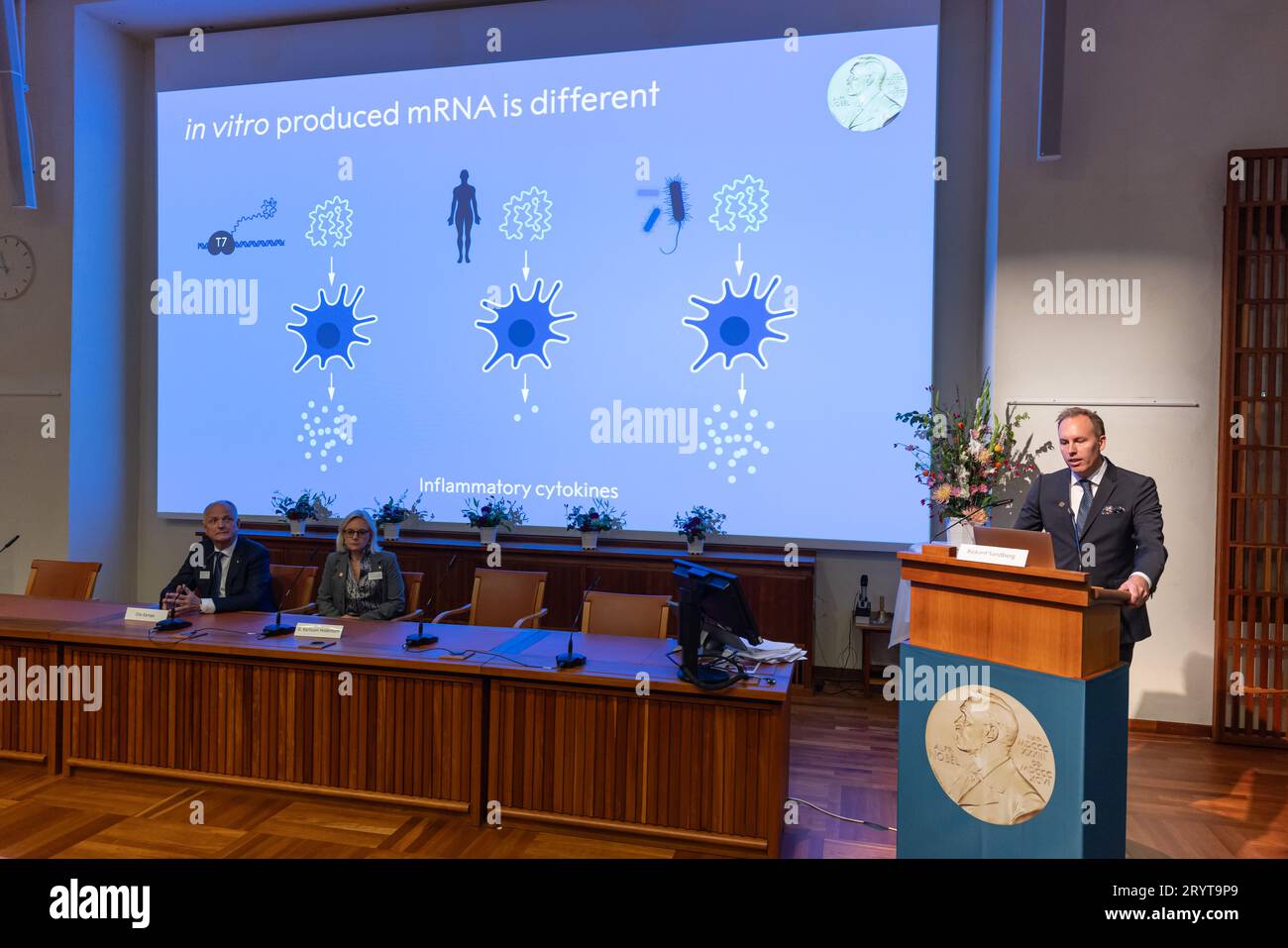 Stockholm, Sweden. 2nd Oct, 2022. The announcement of the 2023 Nobel Prize in Physiology or ...