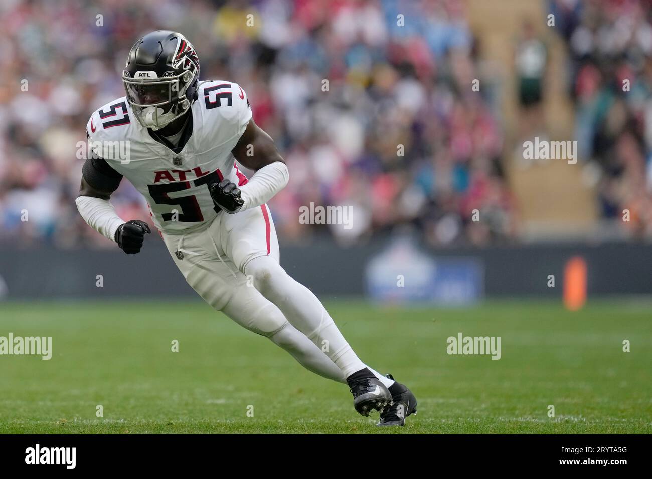 Atlanta Falcons linebacker DeAngelo Malone (51) in action during an NFL ...