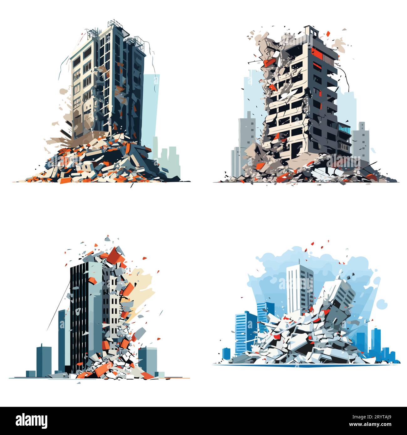 Destroyed construction site Stock Vector Images - Alamy