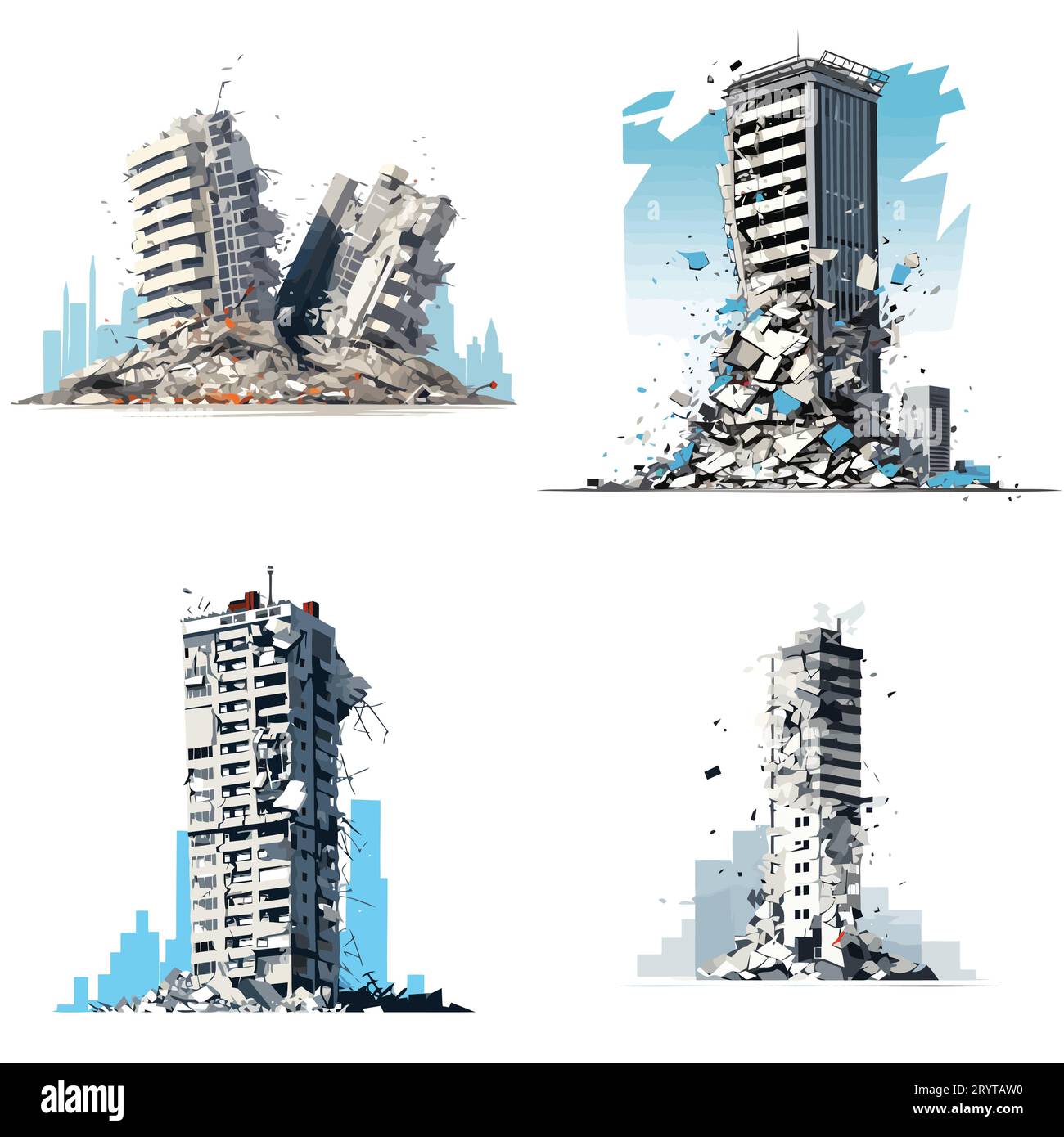 Demolished construction material Stock Vector Images - Alamy