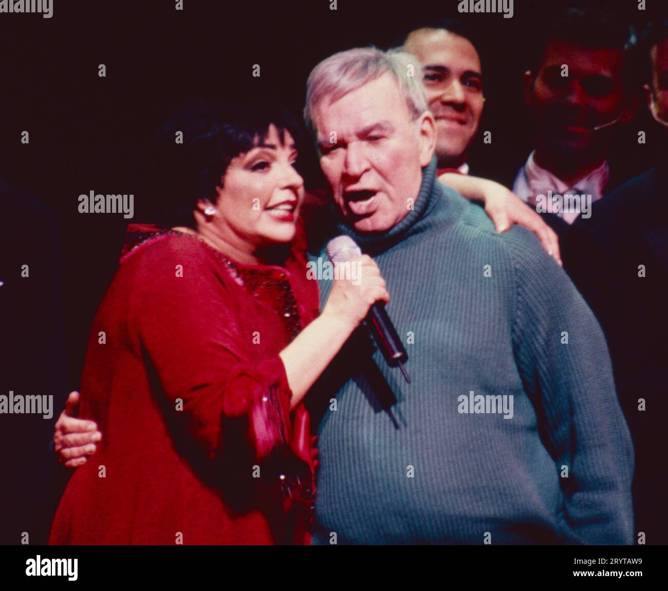 Liza Minnelli and Fred Ebb on stage at the final performance of ...