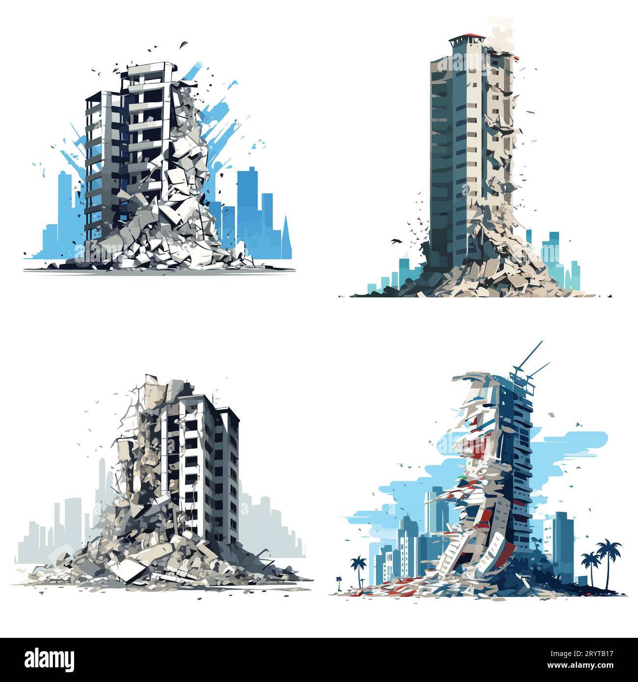 Demolished construction material Stock Vector Images - Alamy