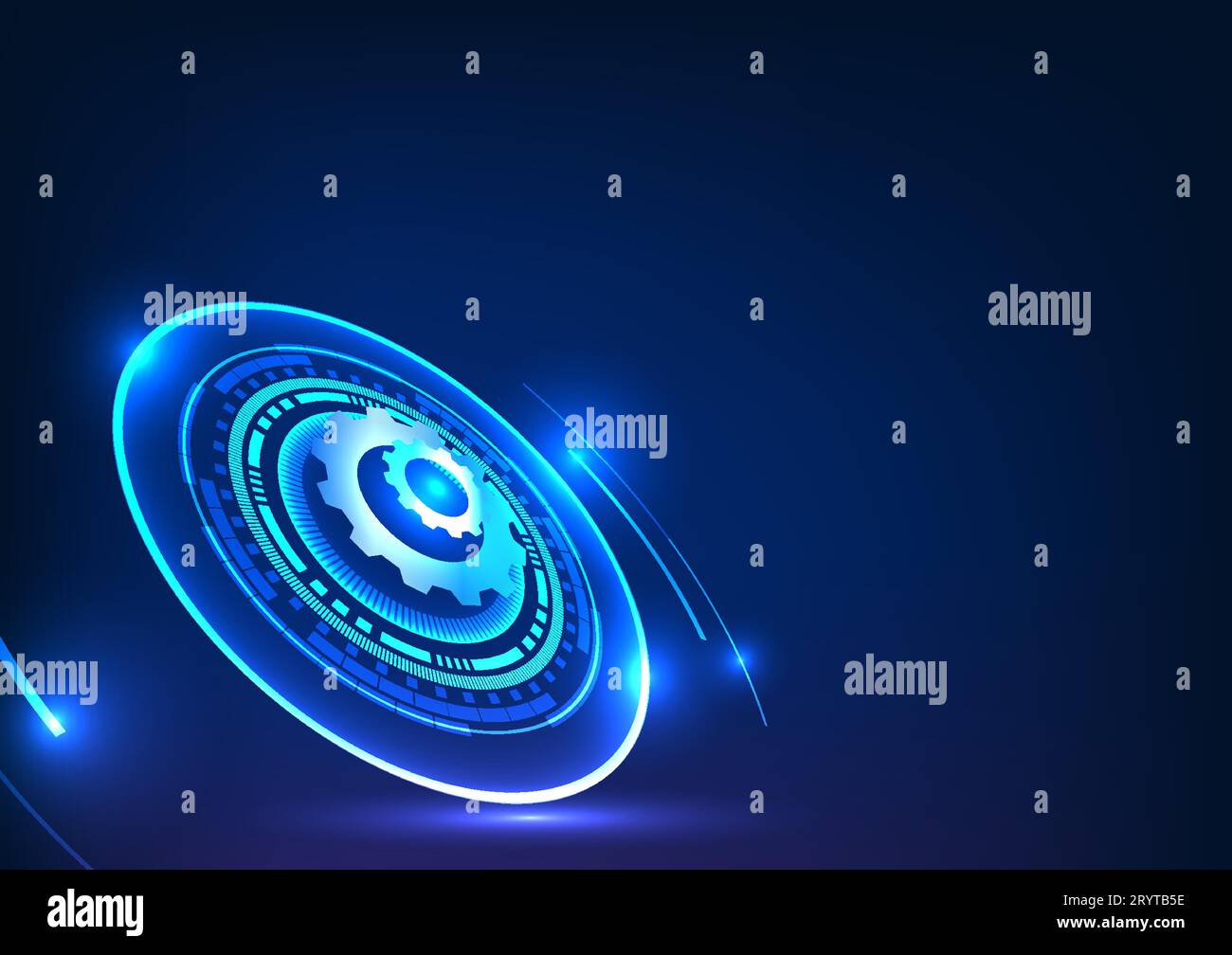 Gear technology inside the technology circle and there is a light ...
