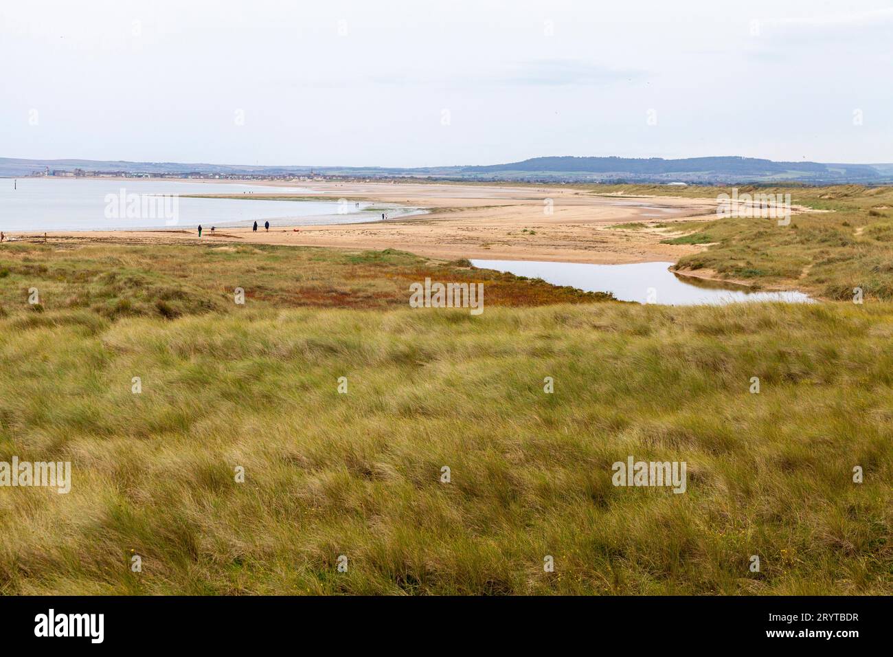 A view of the Redcar coastline at South Gare in England,UK with its ...