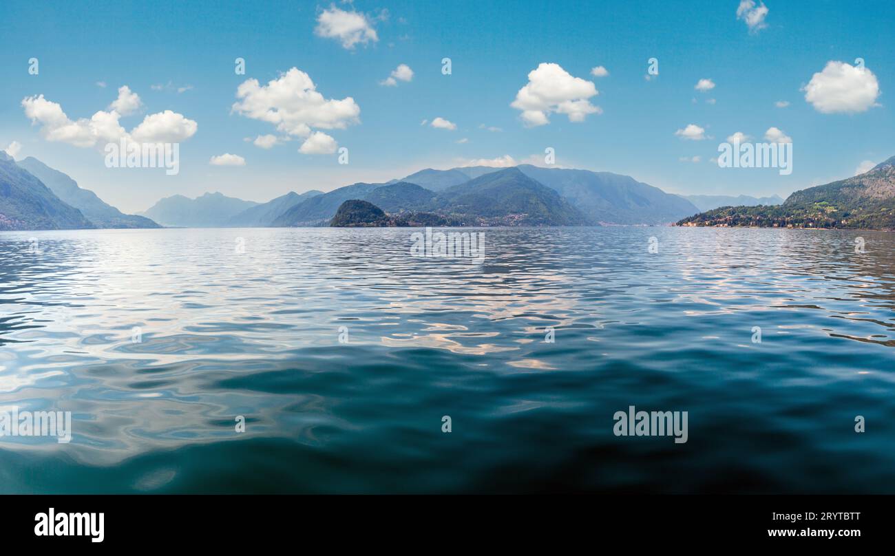 Lake Como (Italy) view from ship Stock Photo - Alamy