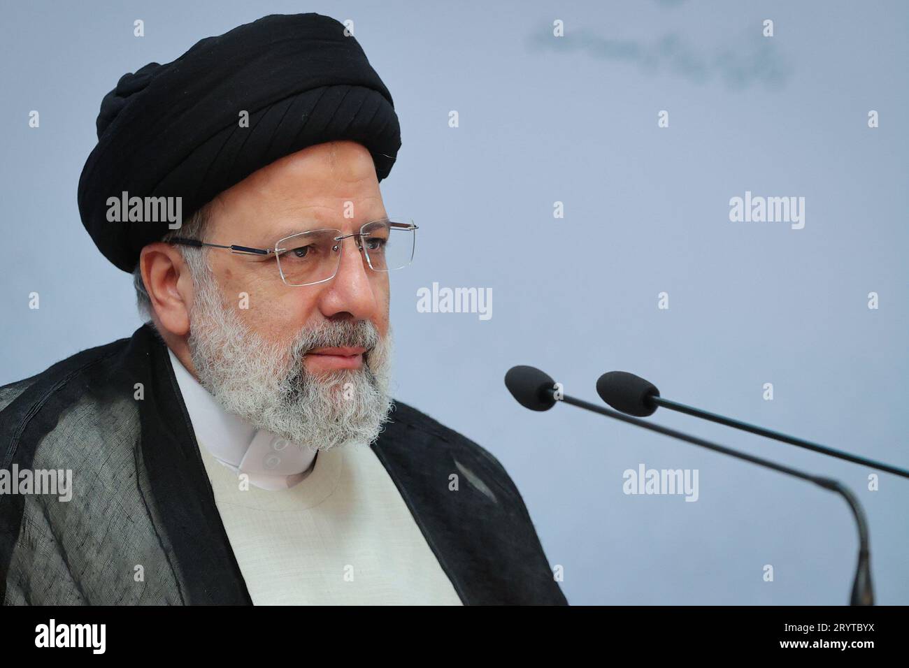 Tehran, Iran. 1st Oct, 2023. Iranian President EBRAHIM RAISI speaks ...