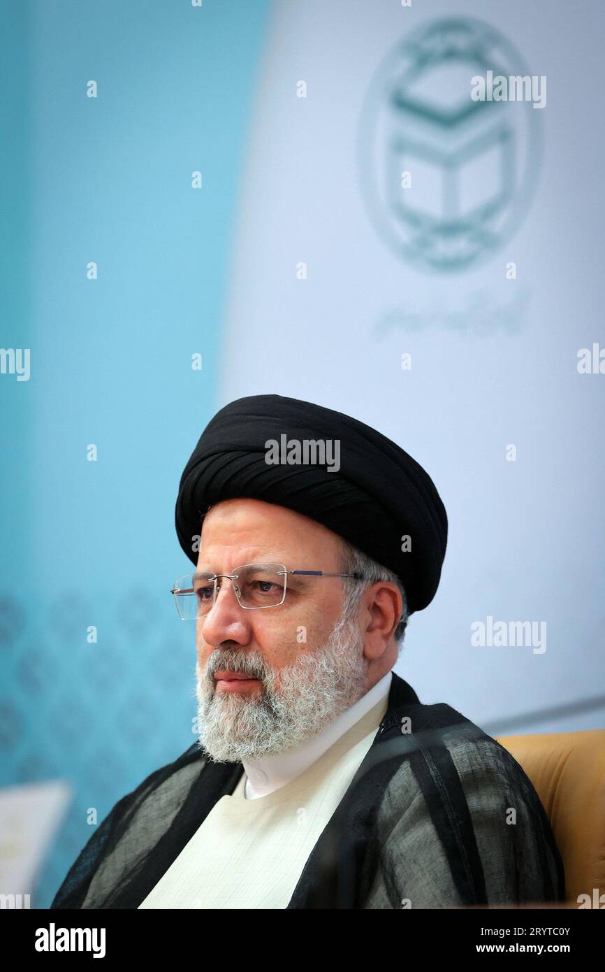 Tehran, Iran. 1st Oct, 2023. Iranian President EBRAHIM RAISI attends ...