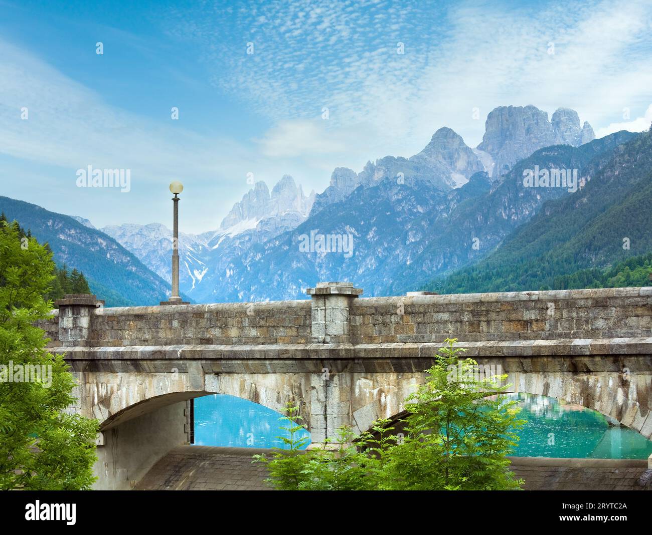 Mountain lake dam view Stock Photo - Alamy