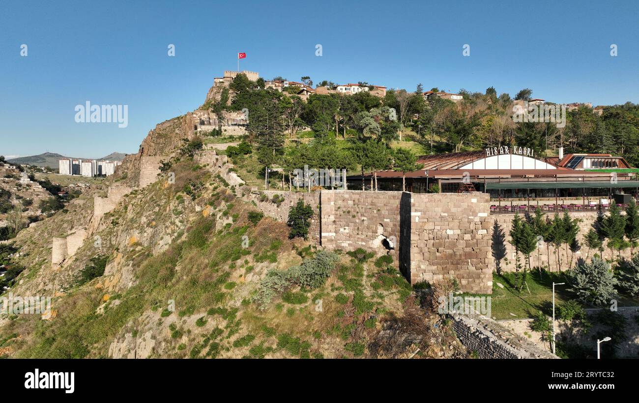 Ankara Castle BC. It was built in the 5th century. A view from the ...
