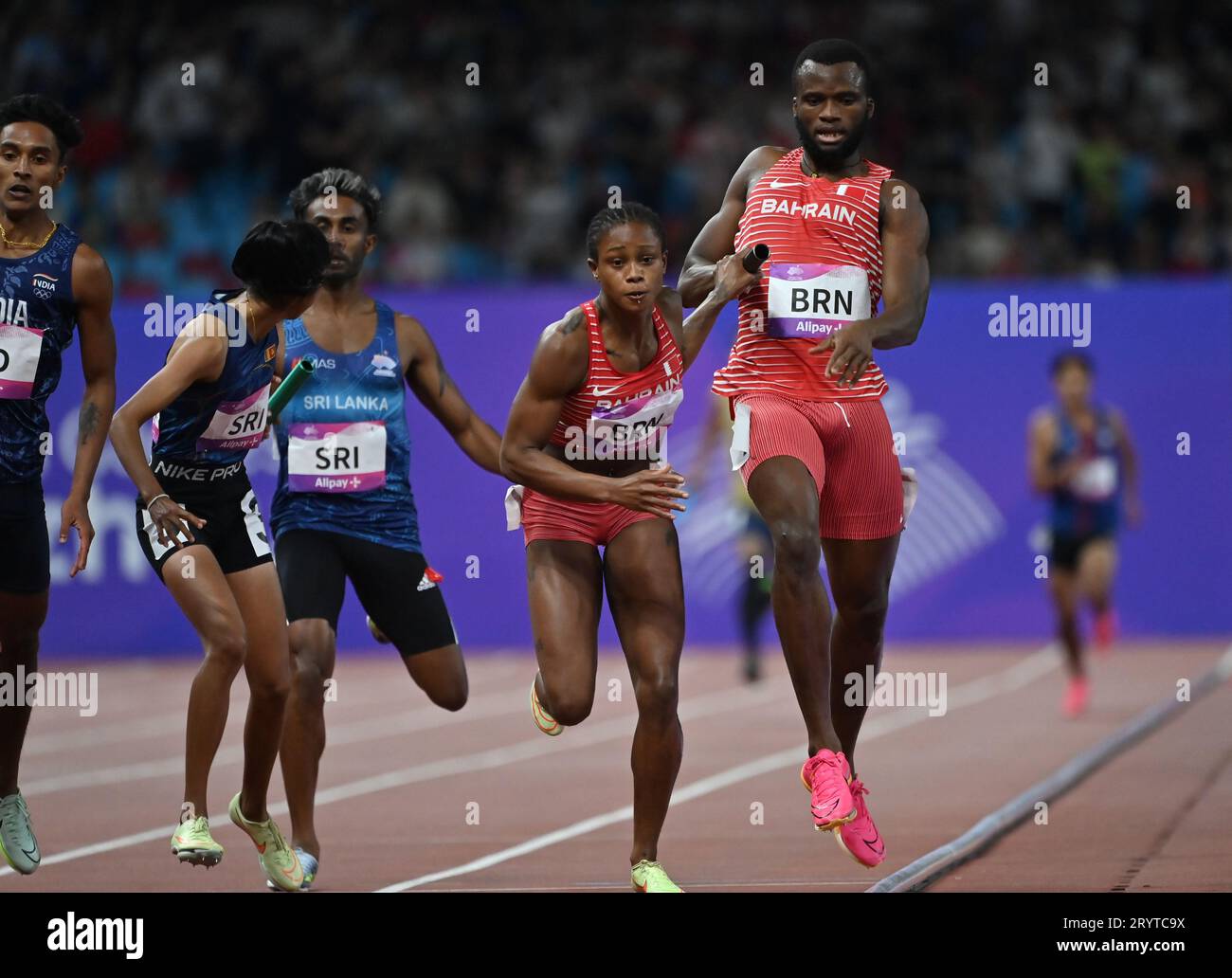 Hangzhou, China's Zhejiang Province. 2nd Oct, 2023. Athletes compete ...