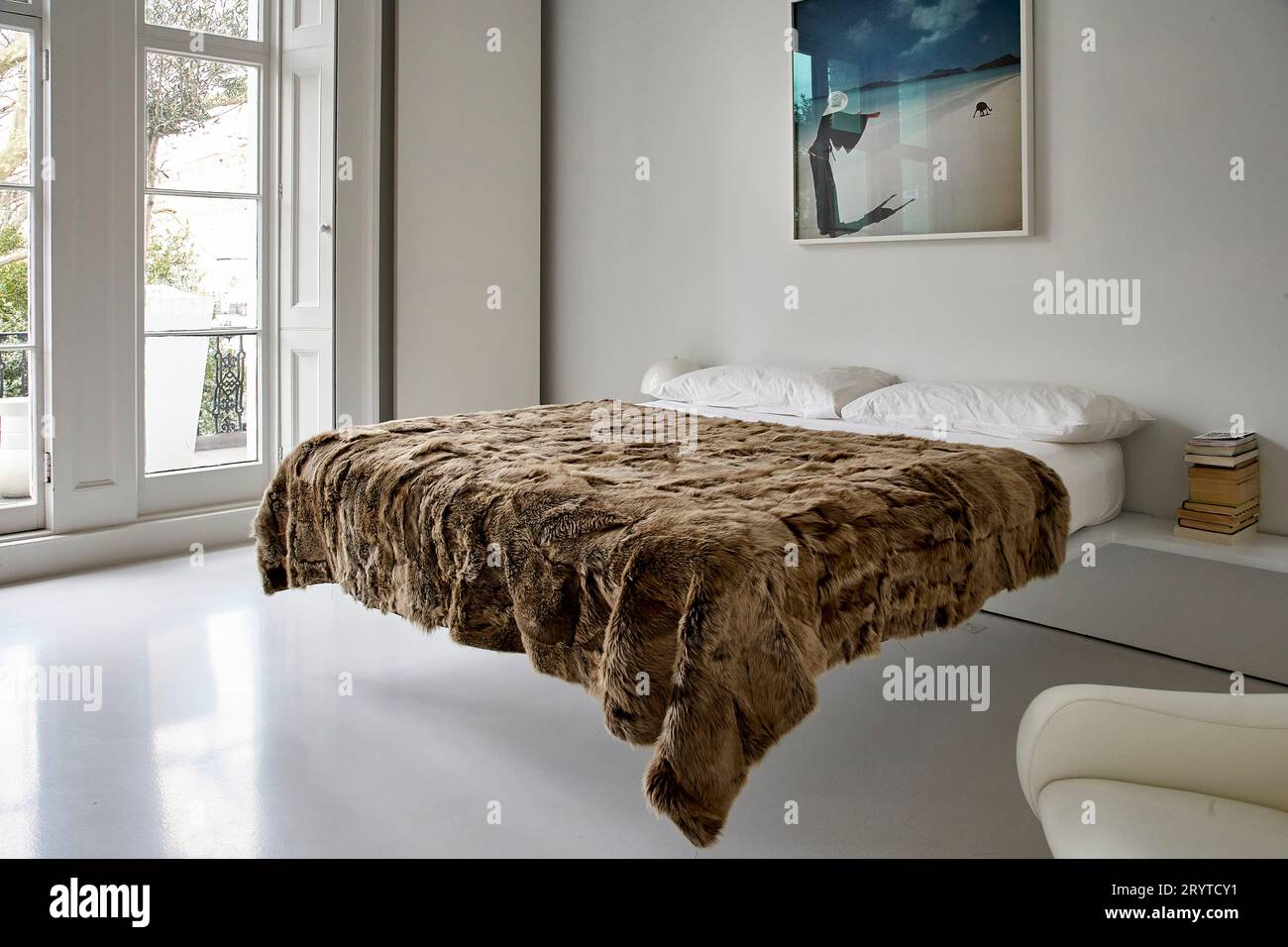 Master bedroom with cantilevered bed. End House, Kensington, United ...