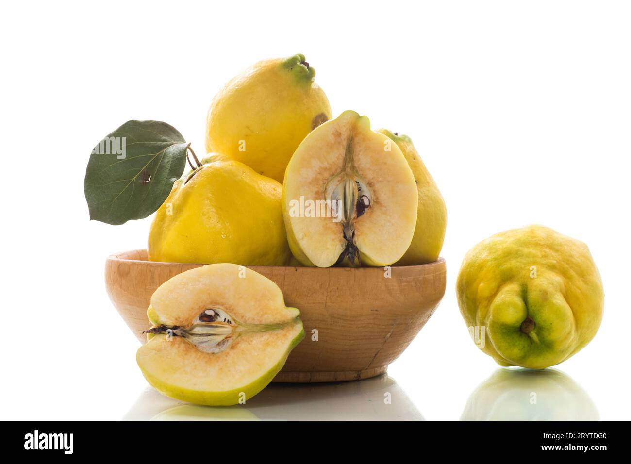 Ripe natural autumn quince isolated on a white background Stock Photo ...