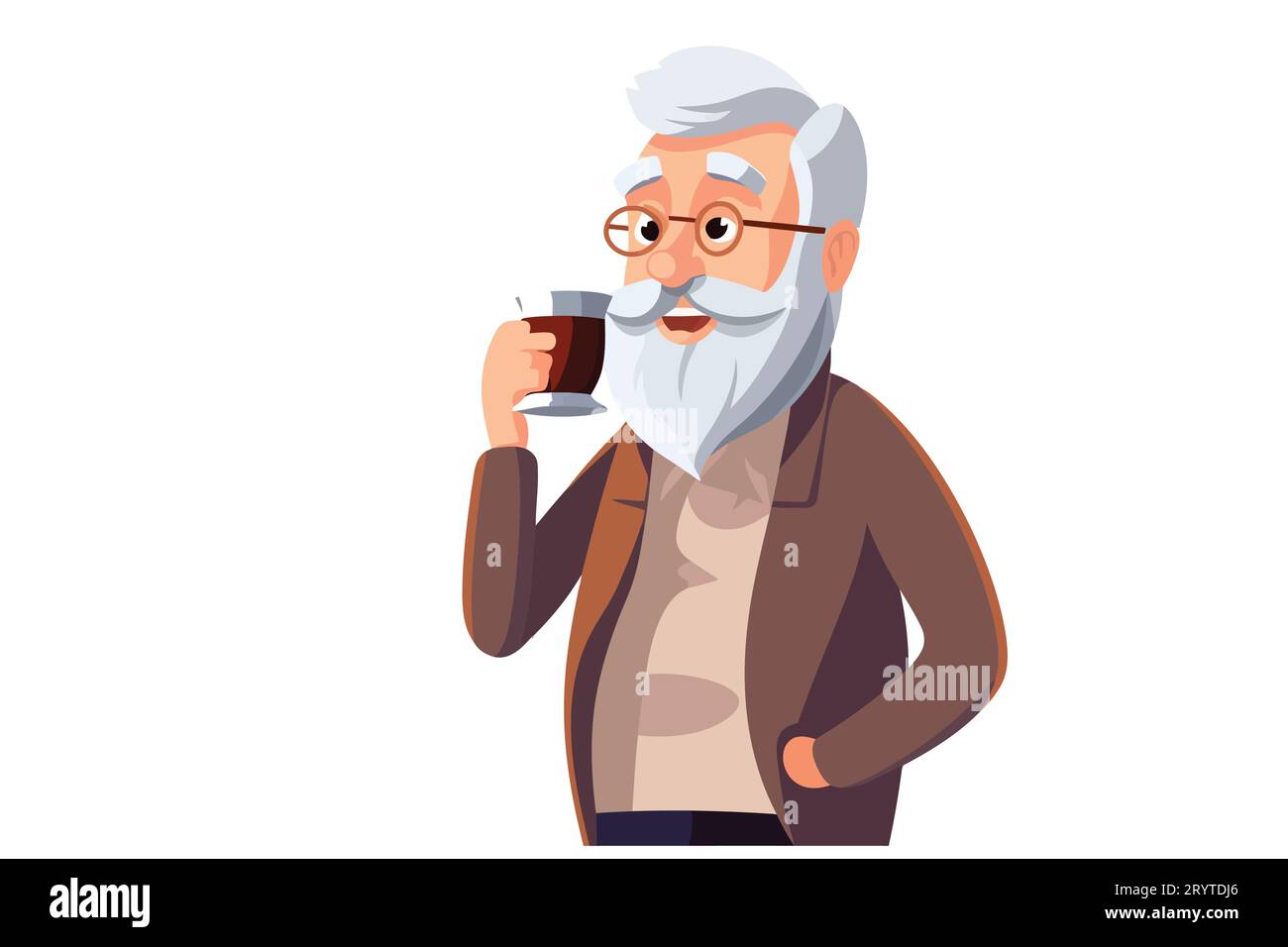 Old people drinking coffee Stock Vector Images - Alamy