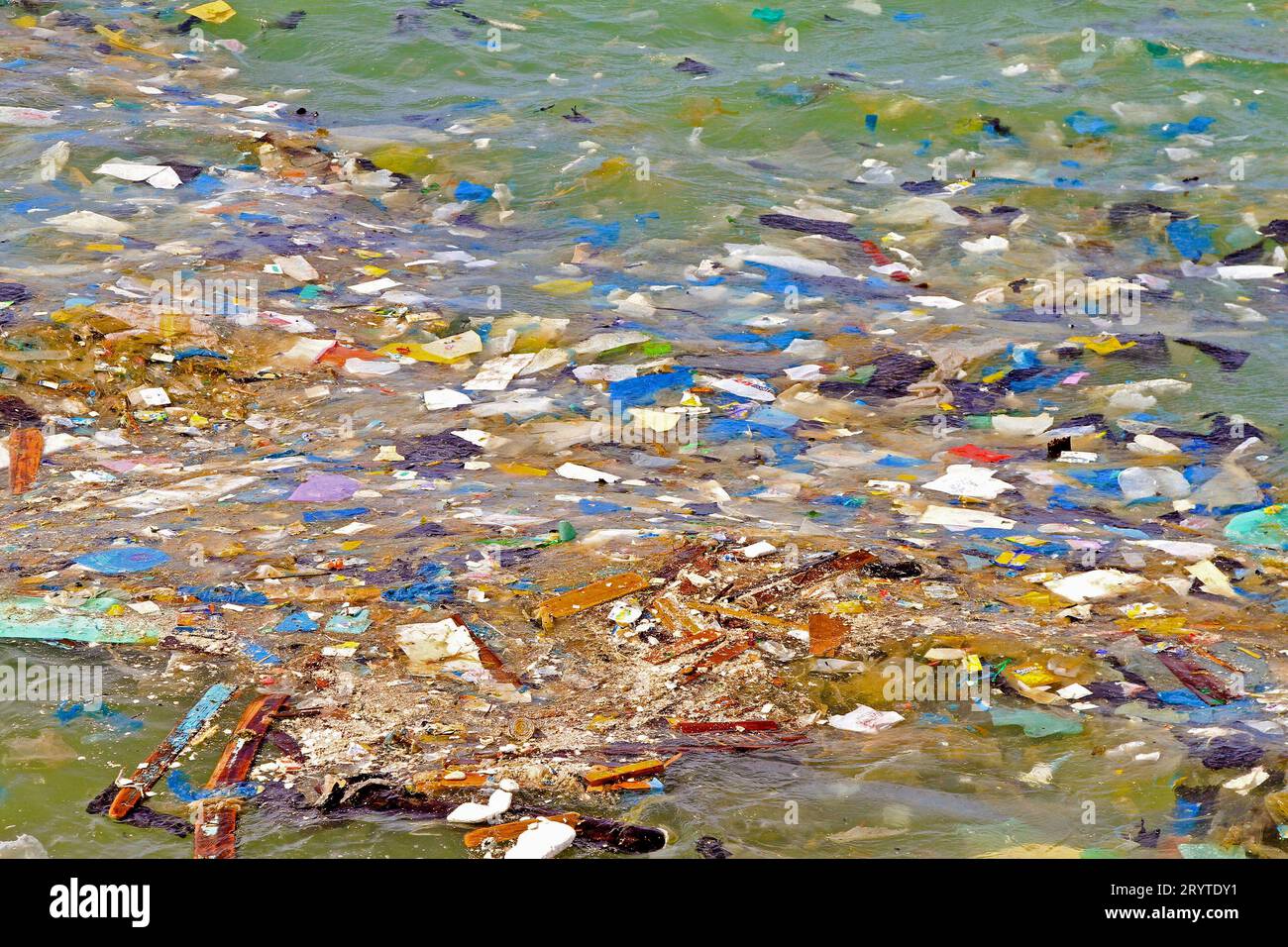 Disgusting Pile of Floating Garabage Debris in Mediterranean Sea Water ...