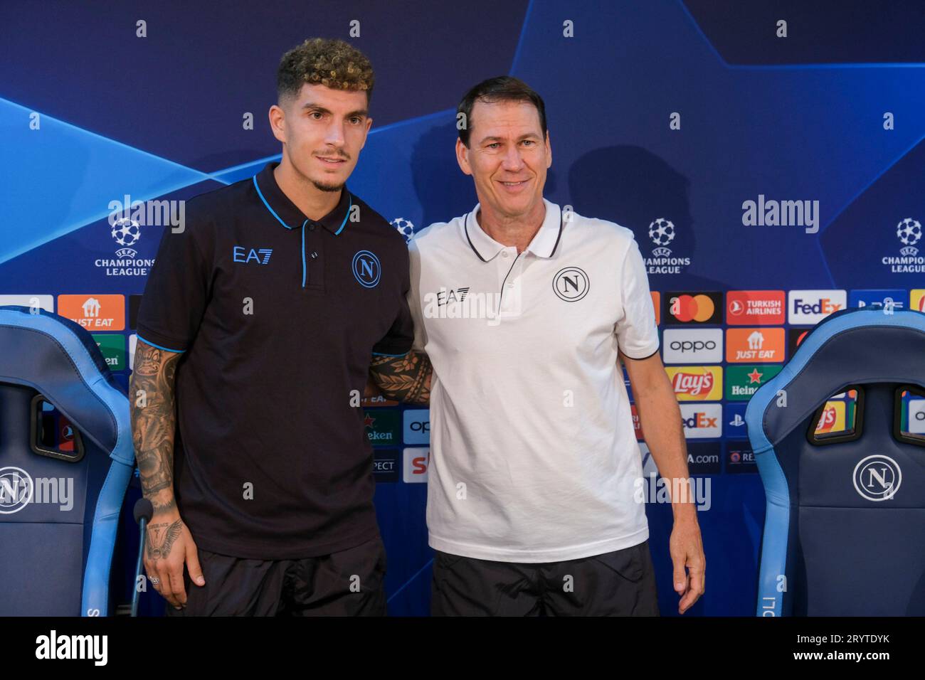 SSC Napoli's French coach Rudi Jose Garcia looks and SSC Napoli's ...