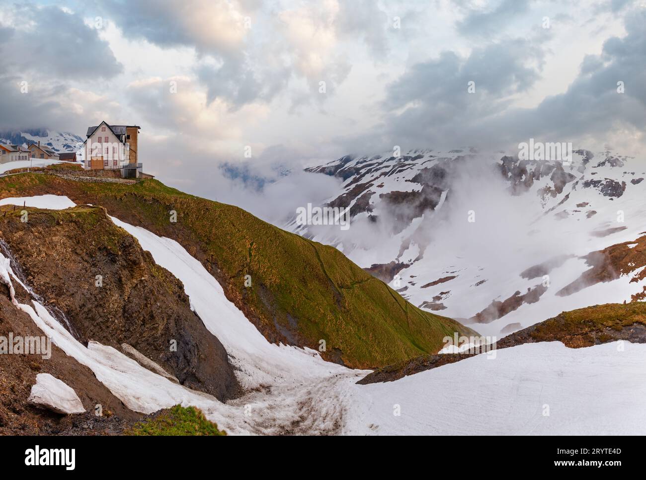 Spring Swiss Alps mountain landscape Stock Photo - Alamy