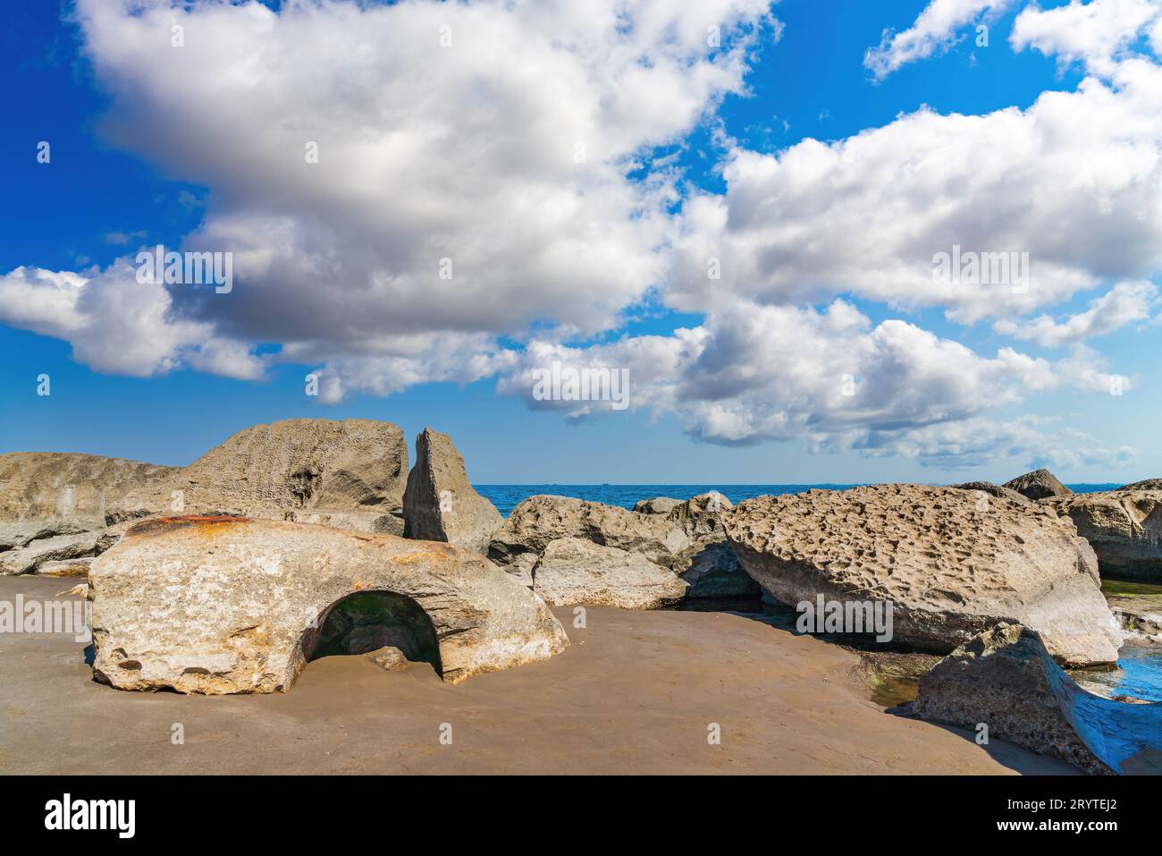 Ancient rocks on the sea coast Stock Photo - Alamy
