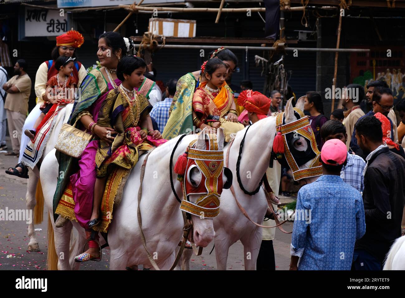 Pune, India - September 29, 2023, Ganesh immersion procession, Dhol ...