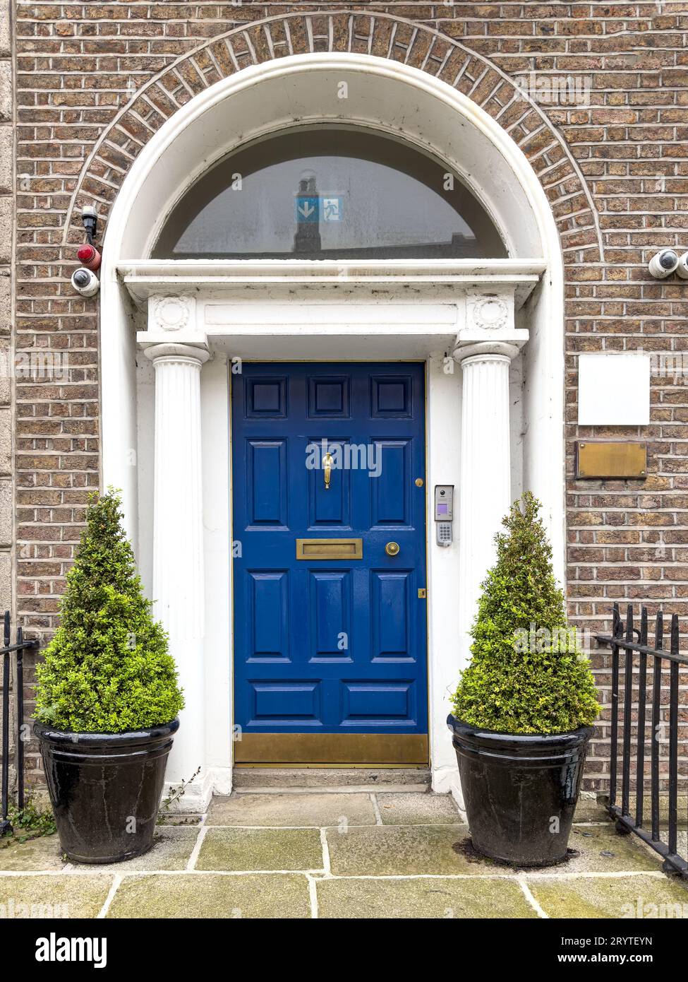 A famous blue painted Georgian door in Dublin, Ireland Stock Photo - Alamy
