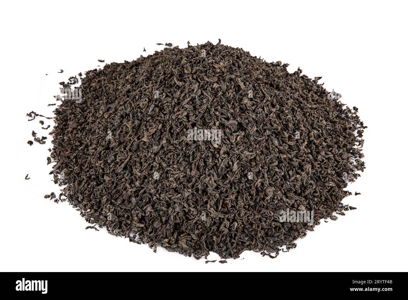 Dried Black tea leaves. Black tea background. Dry green tea isolated on ...