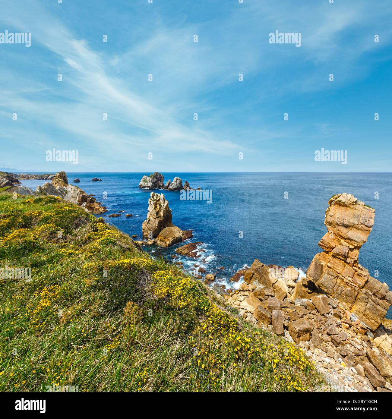 Atlantic ocean coastline near Portio Beach Stock Photo - Alamy