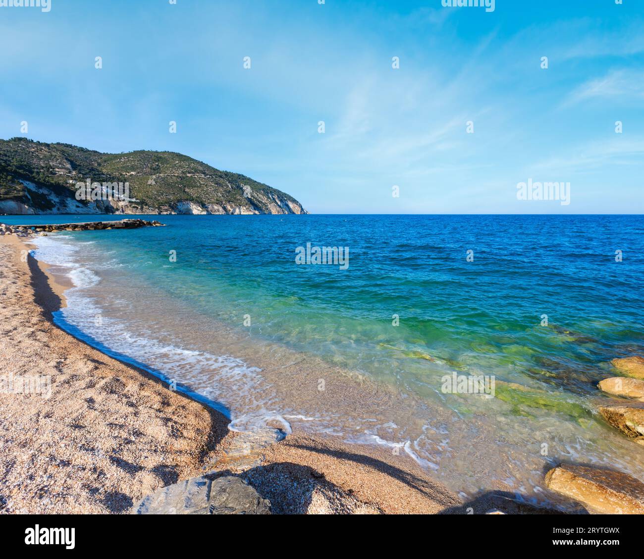 Summer sea beach Contrada Mattinatella, Gargano peninsula in Puglia ...