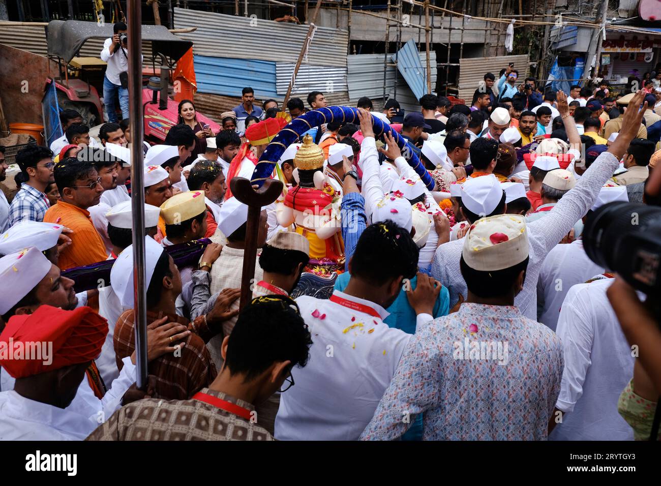 Pune, India - September 29, 2023, Shri Kasba Ganpati Ganpati Palkhi ...