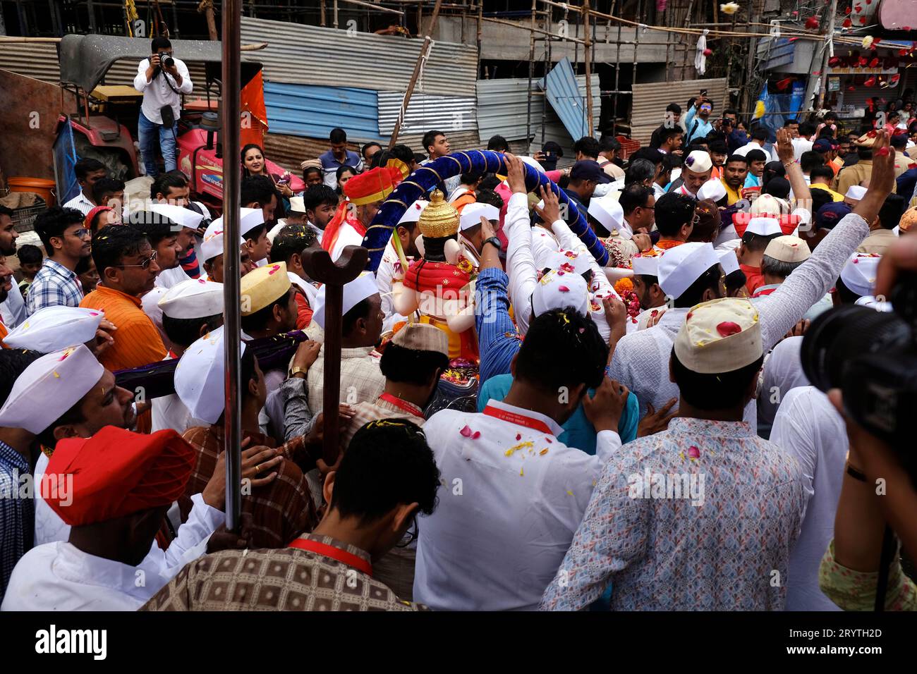 Pune, India - September 29, 2023, Shri Kasba Ganpati Ganpati Palkhi ...