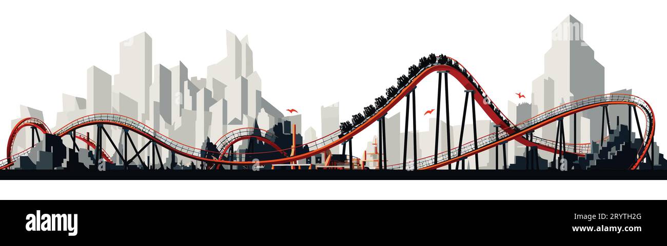 Roller coaster silhouette Cut Out Stock Images & Pictures - Alamy