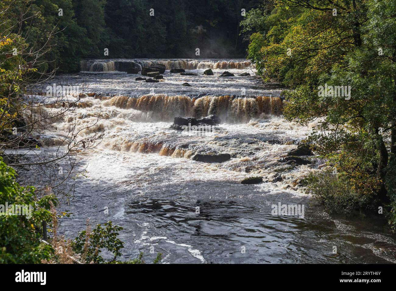 Aysgarth Falls on the River Ure in the Yorkshire Dales National Park ...