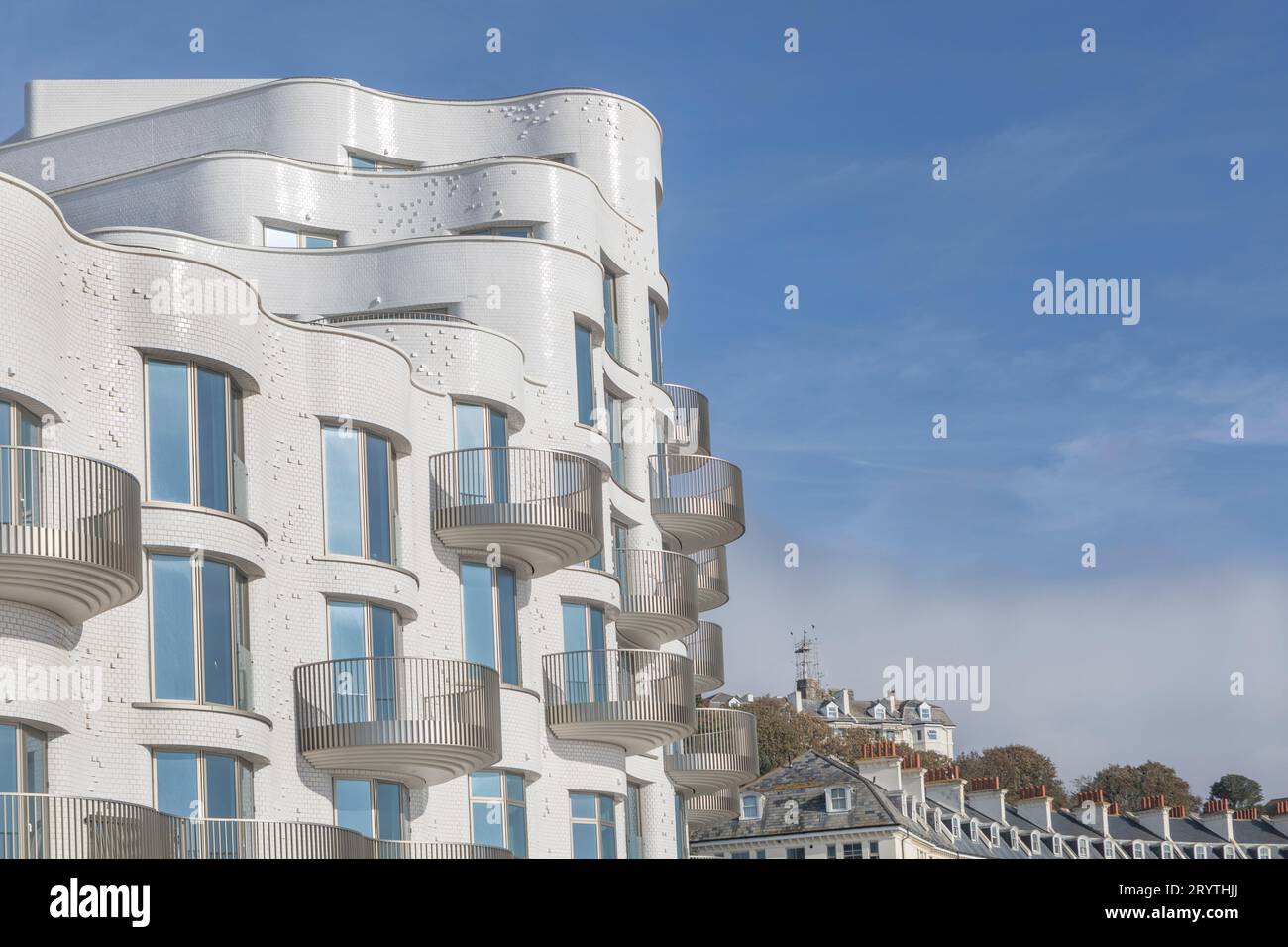 The Shoreline development on Folkestone Beach nearing completion Stock ...
