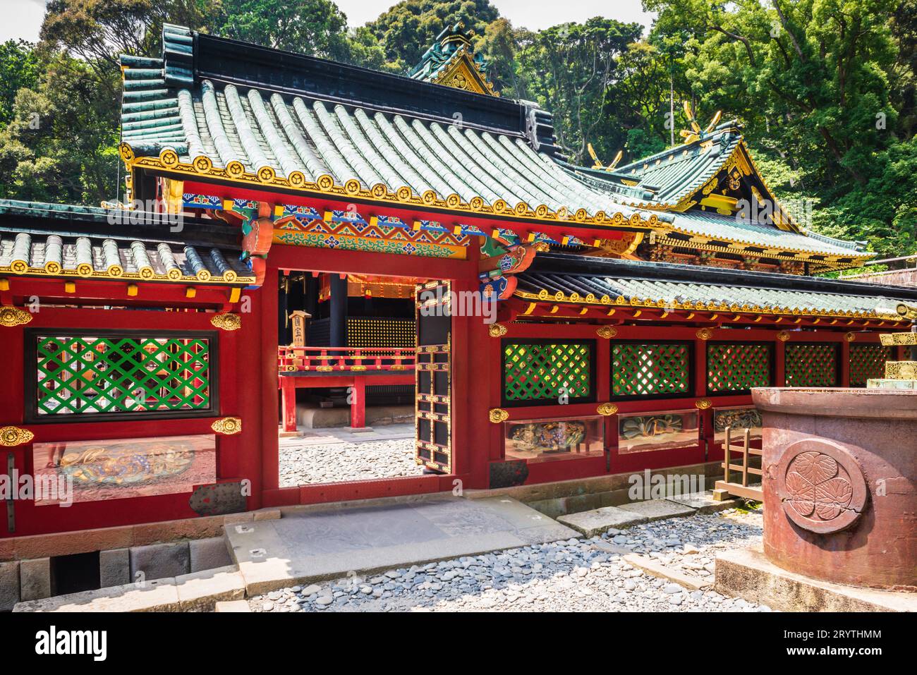 Wooden gate at the shrine Stock Photo - Alamy