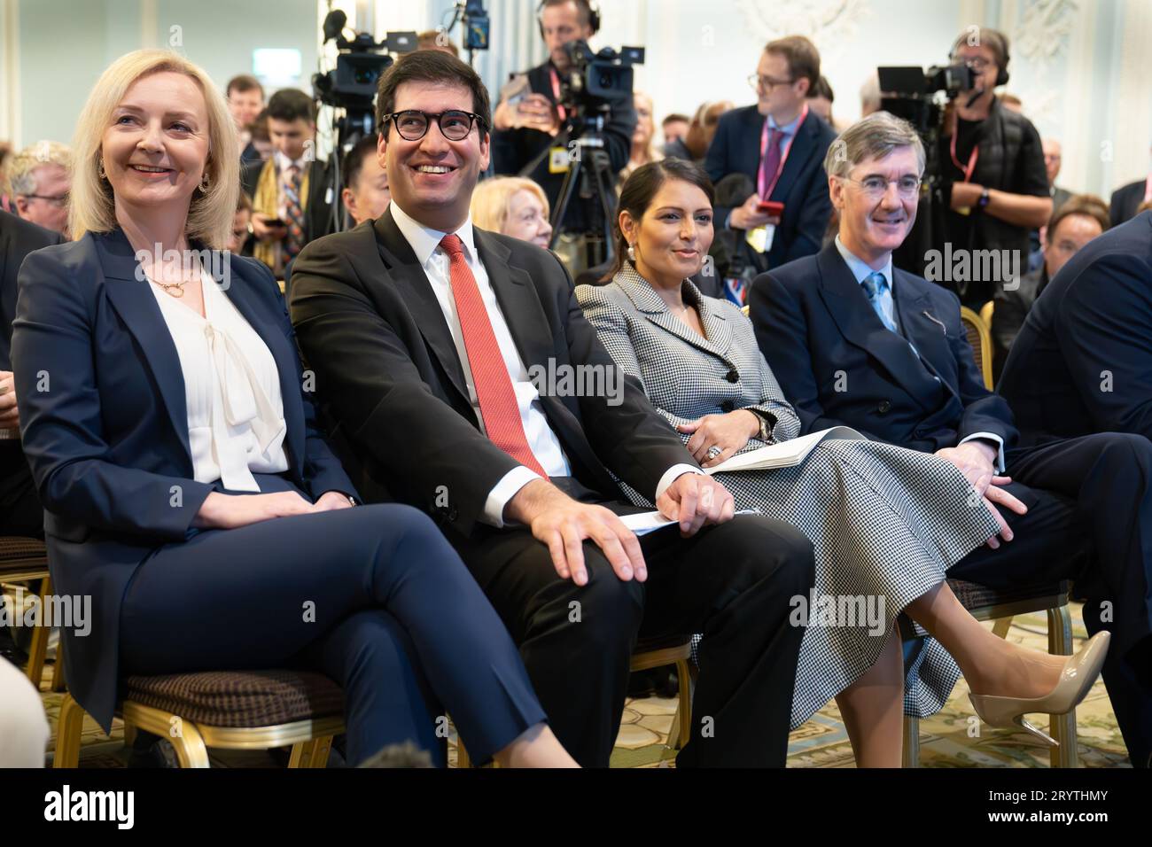 (Left to right) Liz Truss, Ranil Jayawardena, Dame Priti Patel and Sir ...
