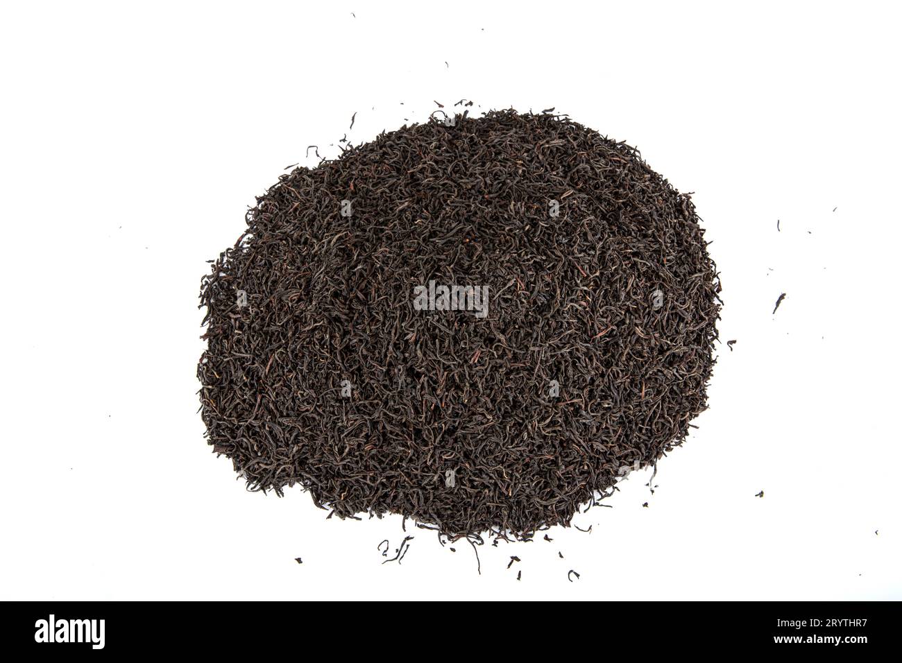 Dried Black tea leaves. Black tea background. Dry green tea isolated on ...