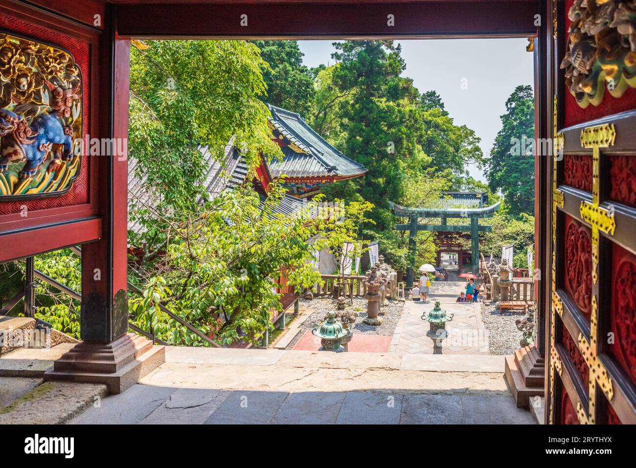Temple vista at shinto shrine Stock Photo - Alamy